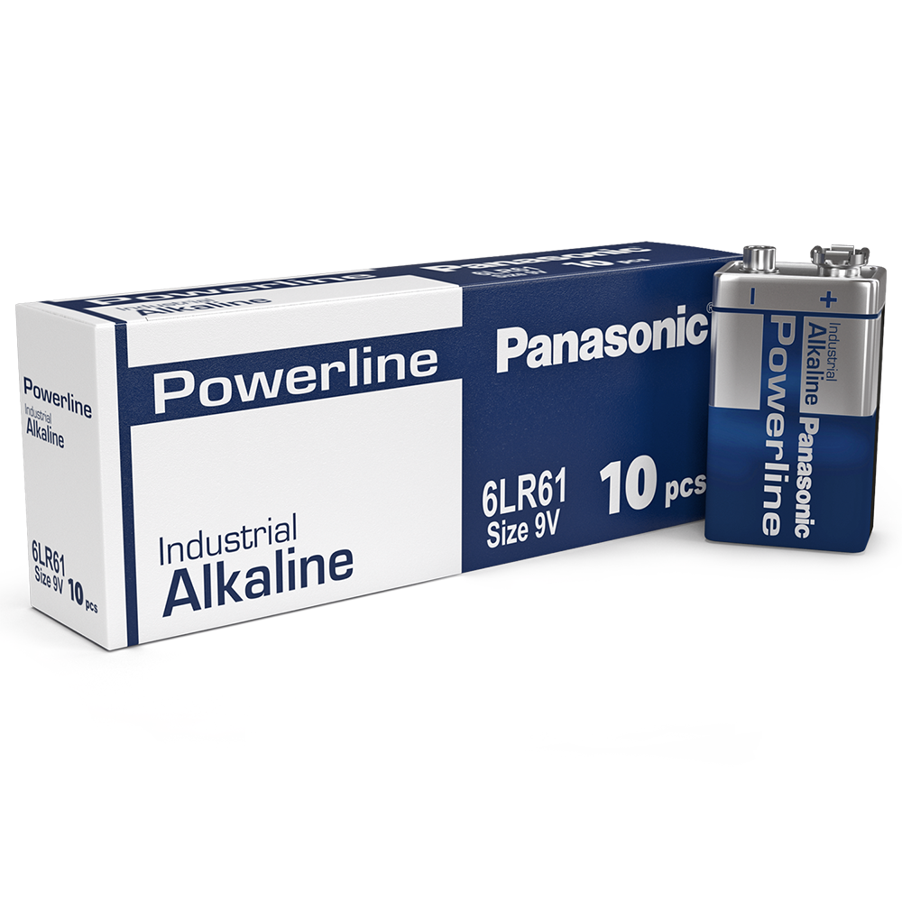 Panasonic Powerline 9V 6LR61AD Industrial Batteries - Box of 10