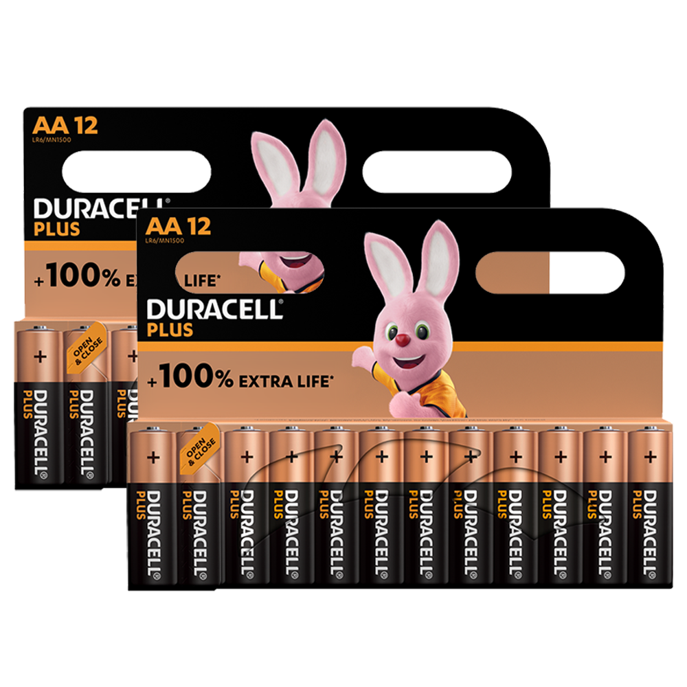 Duracell Plus AA LR6 Batteries | 24 Pack