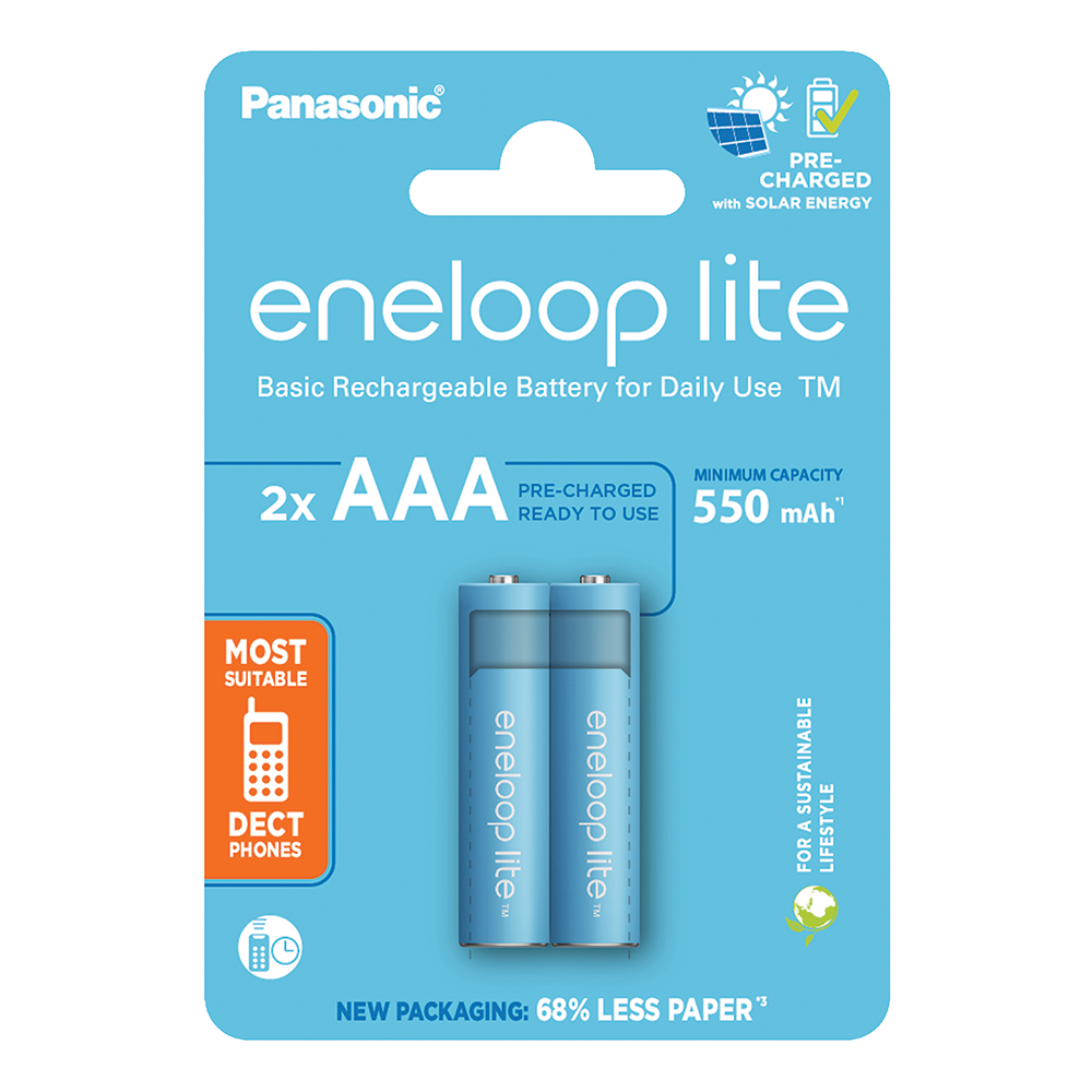 Panasonic Eneloop Lite AAA 550mAh Batteries - 2 Pack