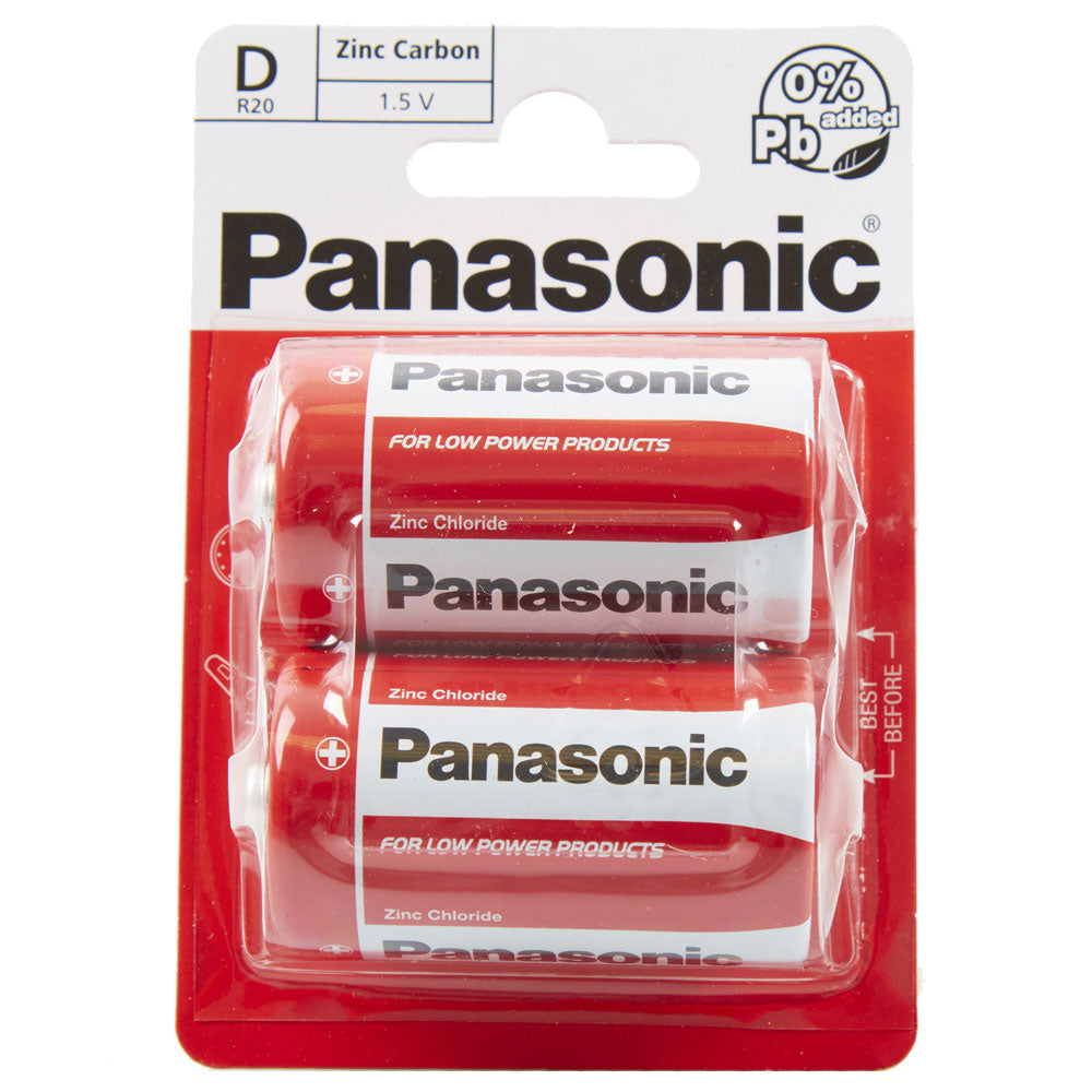 Panasonic Zinc D LR20 Batteries 2 Pack